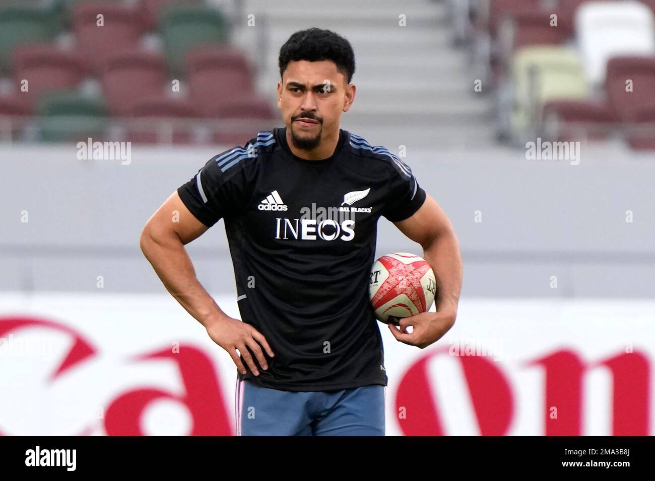 New Zealand's Stephen Perofeta reacts during the All Blacks captains ...