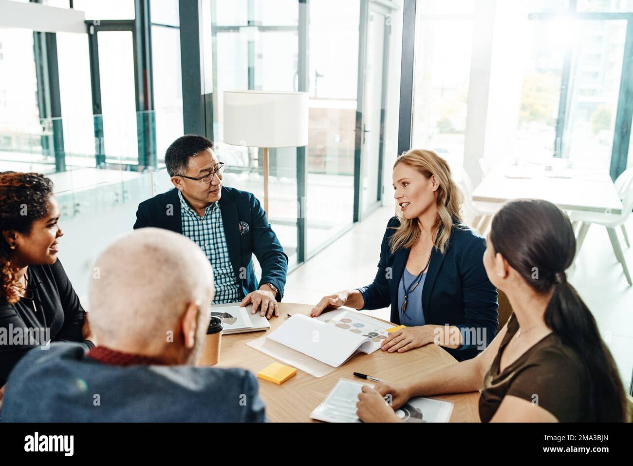 Innovation, goal and vision of business people in meeting.at corporate ...