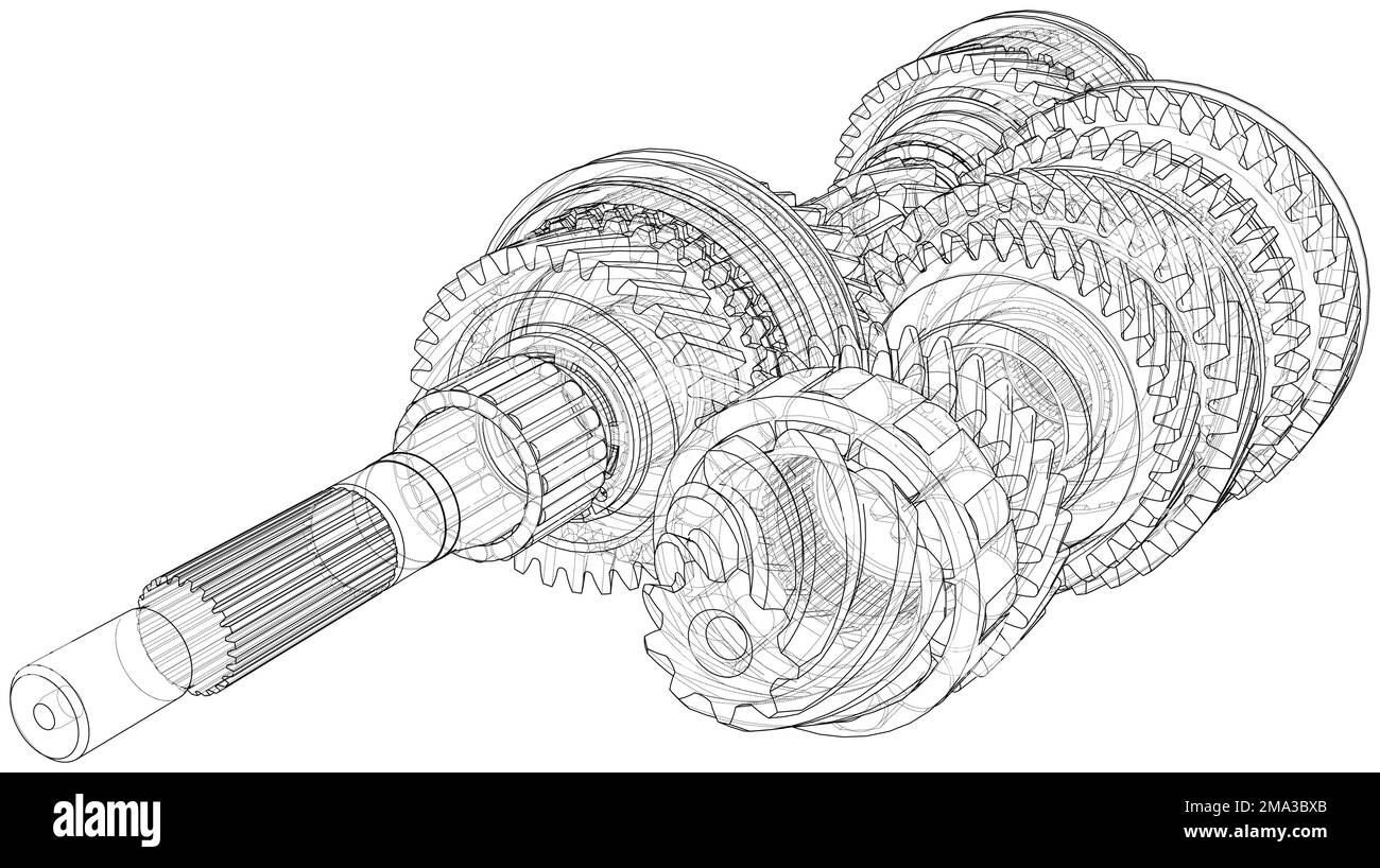 Gearbox sketch. Vector Stock Vector Image & Art - Alamy