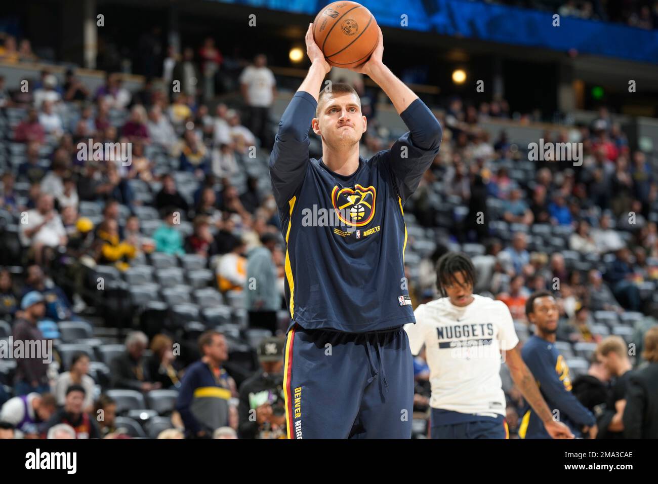 Denver Nuggets center Nikola Jokic (15) in the first half of an NBA ...