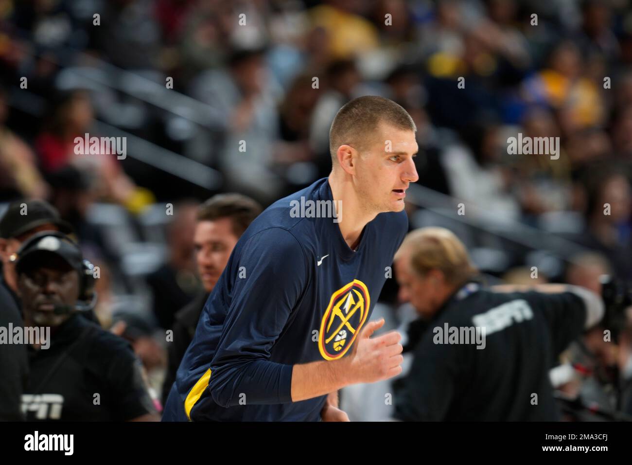Denver Nuggets center Nikola Jokic (15) in the first half of an NBA ...