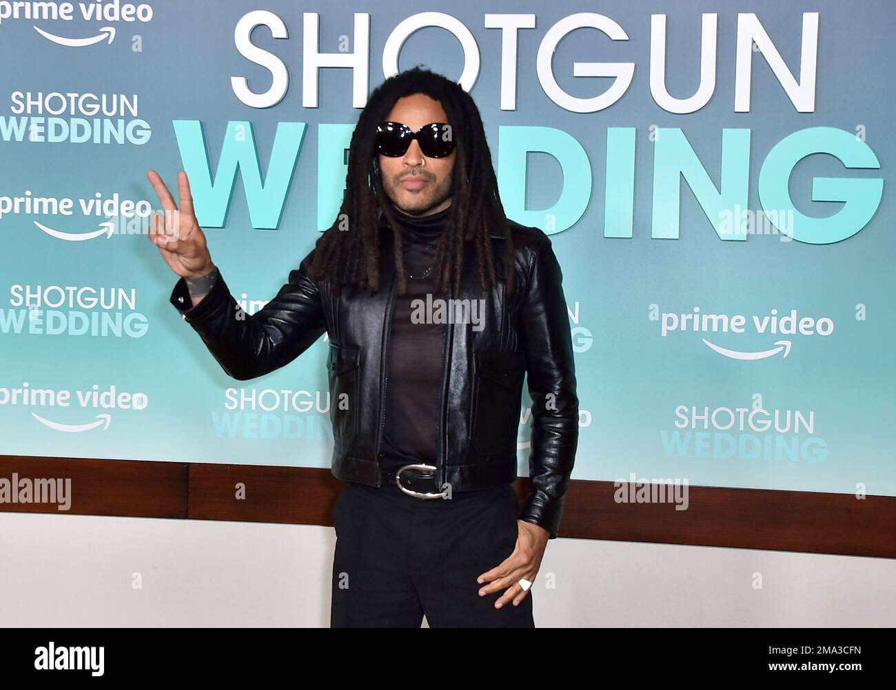 Lenny Kravitz arrives at the premiere of "Shotgun Wedding," Wednesday ...