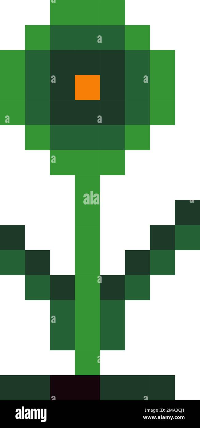 Pixelated flower in blossom, 8 bit game design Stock Vector Image & Art ...
