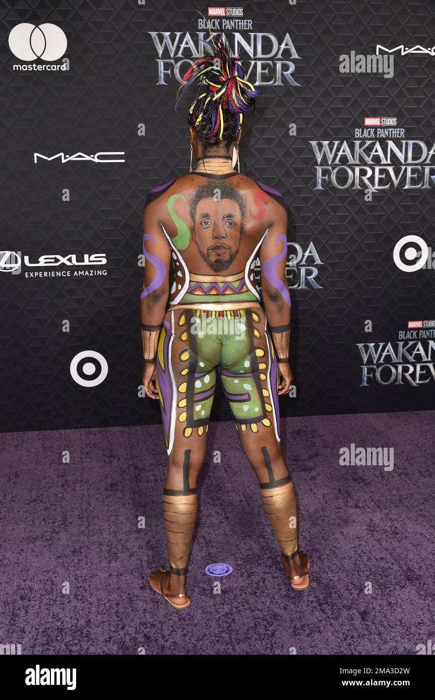 Janeshia Adams-Ginyard arrives at the world premiere of "Black Panther ...