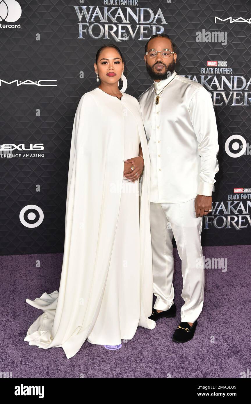 Zinzi Evans,left, and Ryan Coogler arrive at the world premiere of ...