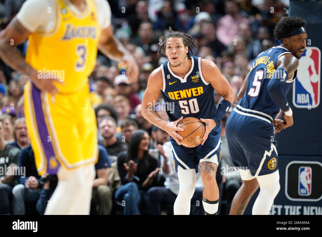Denver Nuggets forward Aaron Gordon (50) in the first half of an NBA ...