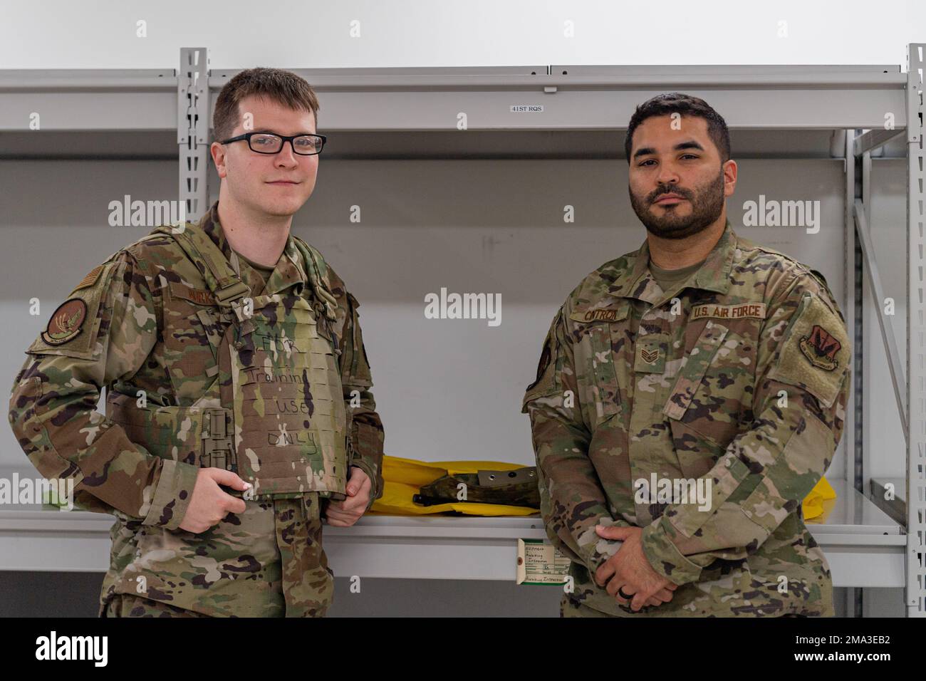 U.S. Air Force Staff Sgt. David Burks, left, 347th Operations Support ...