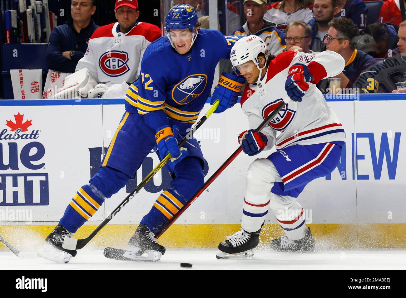 Buffalo Sabres right wing Tage Thompson (72) and Montreal Canadiens ...