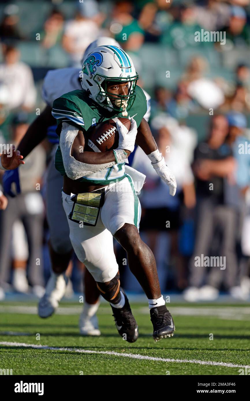 Tulane running back Tyjae Spears (22) during the first half of an NCAA ...