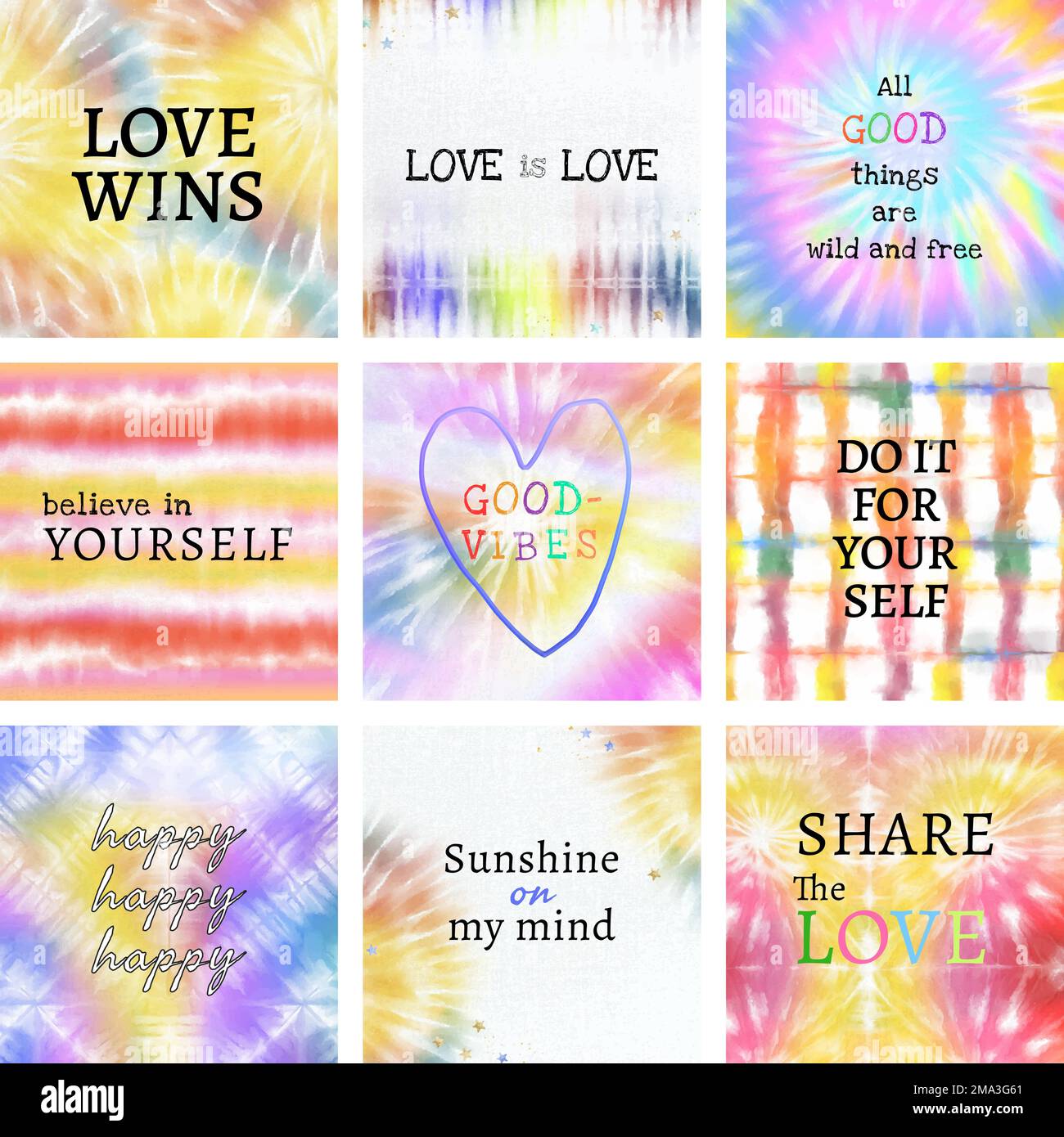 Inspirational quote template vector for social media post on colorful ...