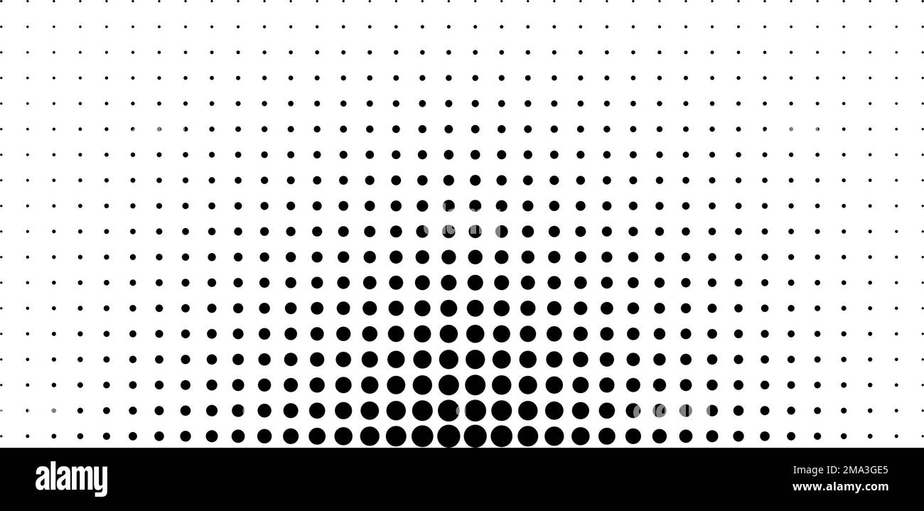 Dotted gradient halftone background. Horizontal dotted pattern in pop ...