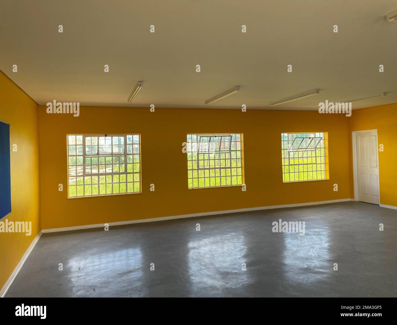 The interior of a recently completed classroom at Zwelemfundo Public School in East London ...