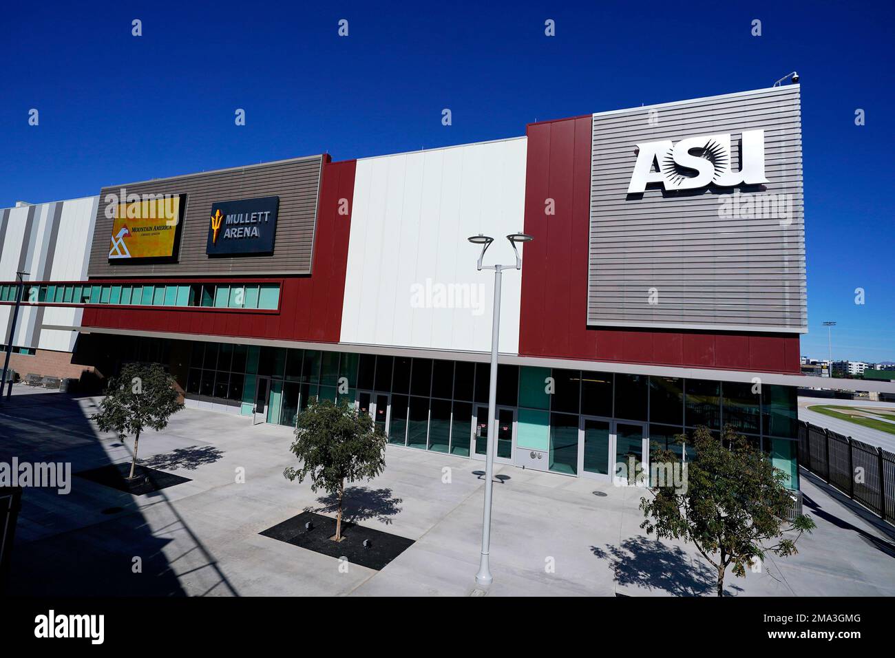 An exterior view of the Arizona Coyotes NHL hockey team's new temporary ...