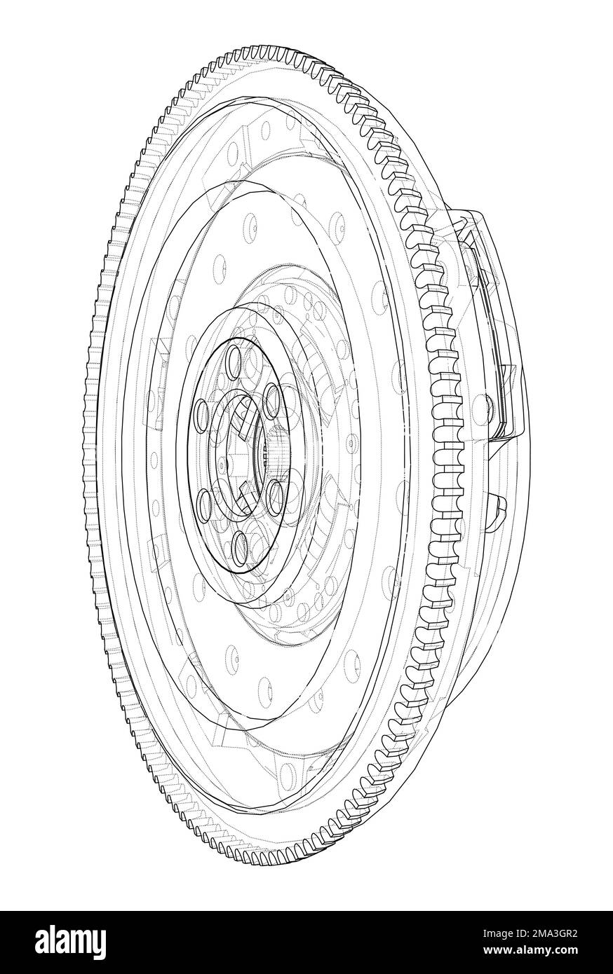 Sketch of clutch basket for the car. Vector Stock Vector Image & Art ...