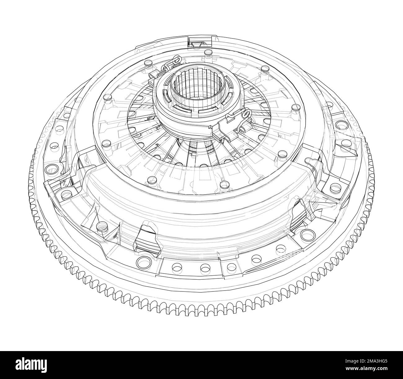 Sketch of clutch basket for the car. Vector Stock Vector Image & Art ...