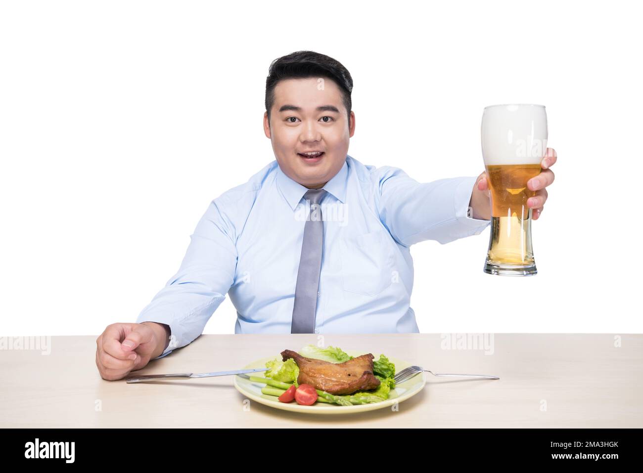 Fat man eating dinner suit hi-res stock photography and images - Alamy