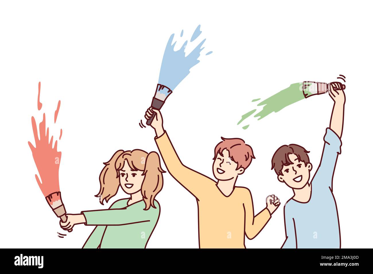 Playful children in community Stock Vector Images - Alamy