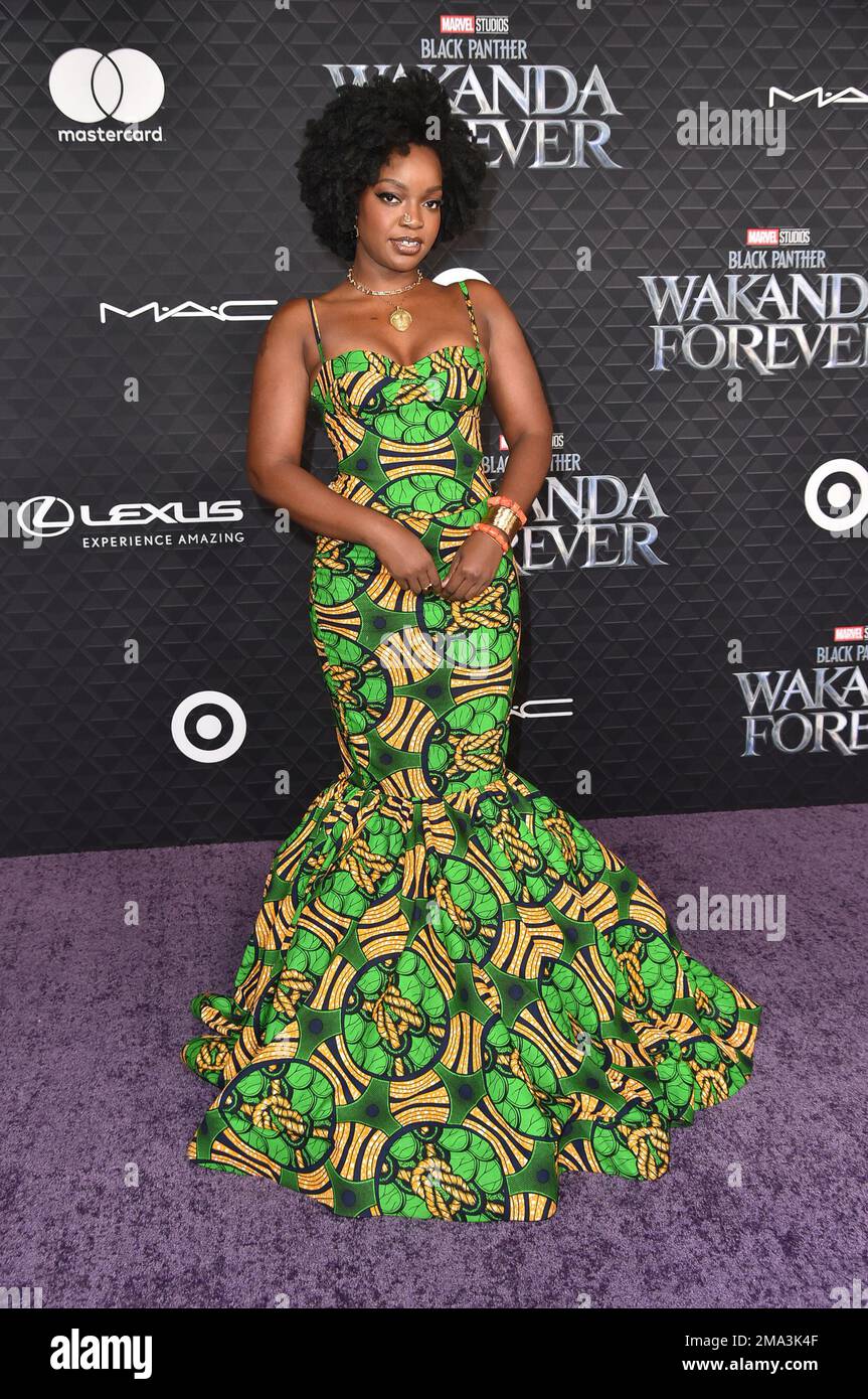 Grace Africa arrives at the world premiere of "Black Panther: Wakanda ...