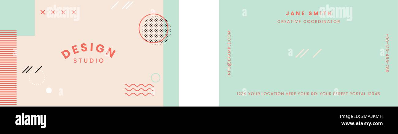 Neo Memphis business card template vector Stock Vector Image & Art - Alamy