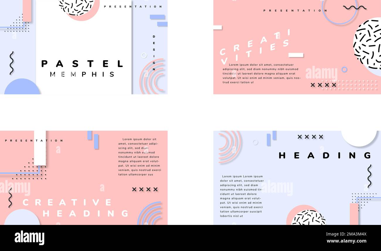 Pastel Neo Memphis presentation template pack vector Stock Vector Image ...