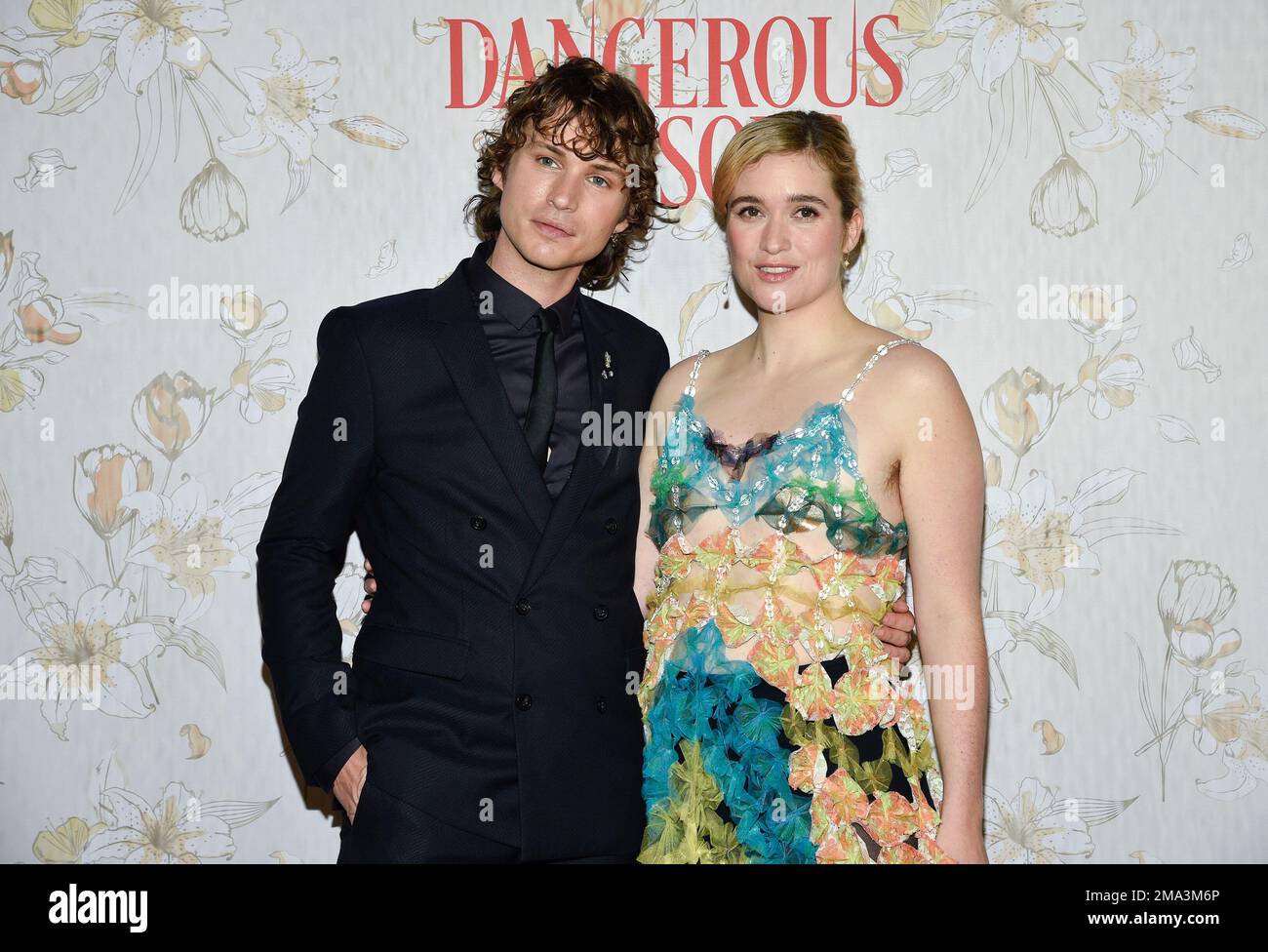 Nicholas Denton, left, and Alice Englert attend the Starz television ...