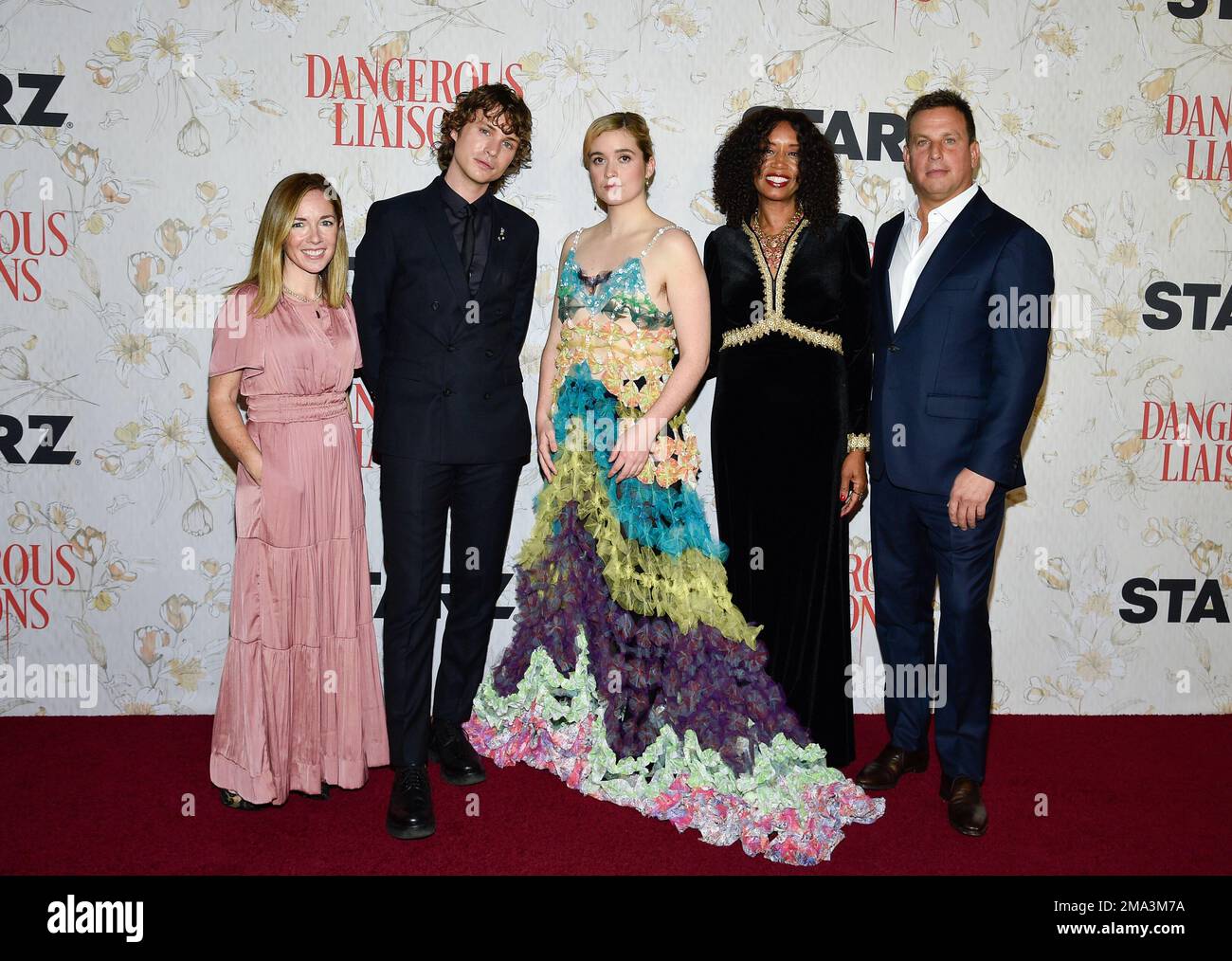 Starz president, domestic Alison Hoffman, left, actor Nicholas Denton ...