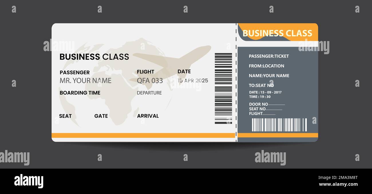 Creative Vector Illustration Of Airline Boarding Pass Ticket Concept Of Travel Journey Or