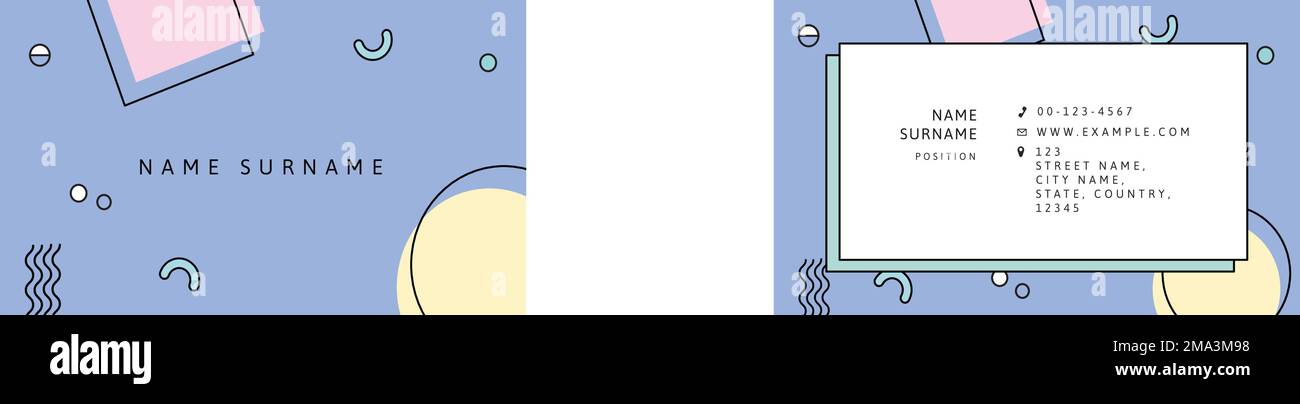 Neo Memphis business card template vector Stock Vector Image & Art - Alamy