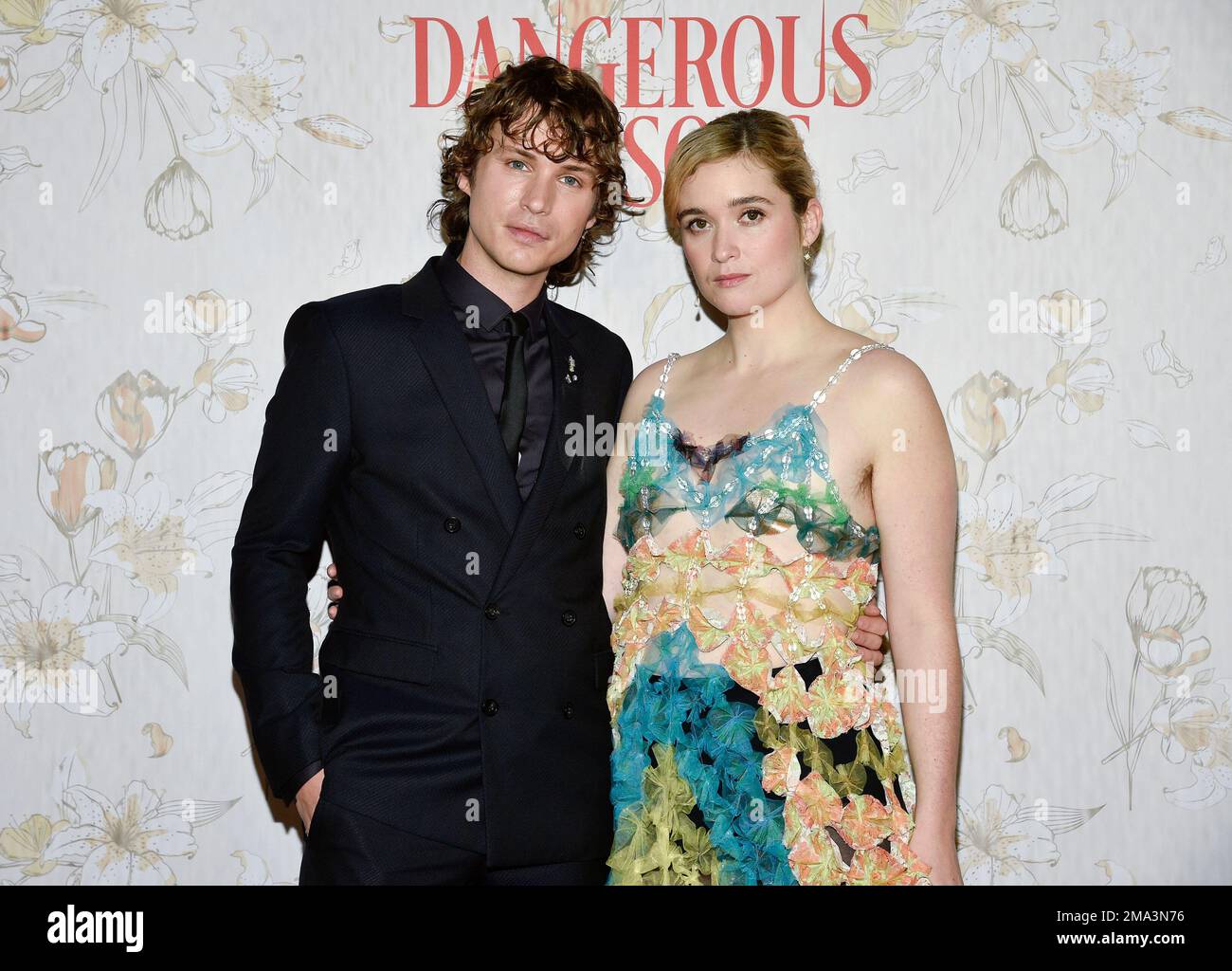 Nicholas Denton, left, and Alice Englert attend the Starz television ...