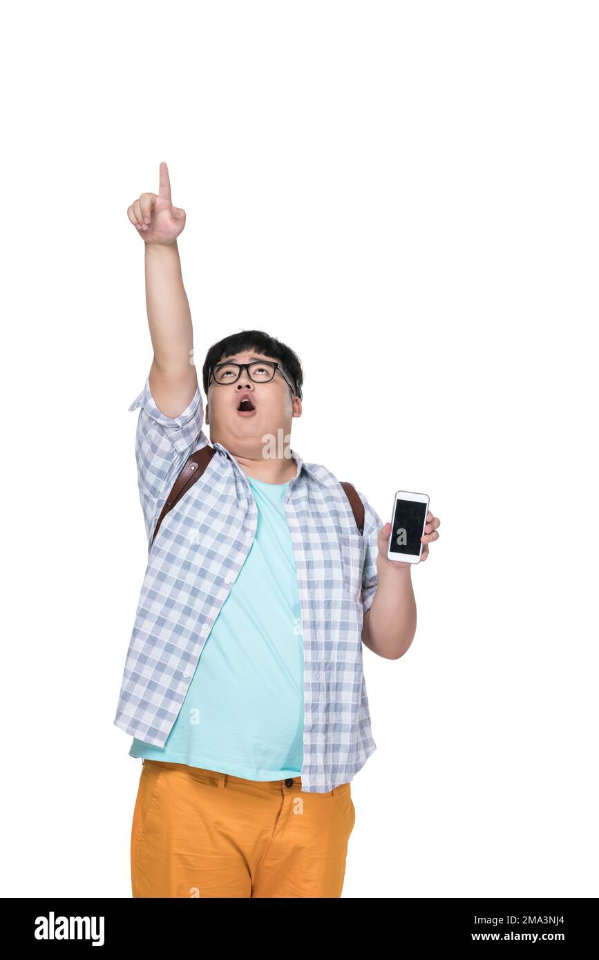Asian man overweight phone hi-res stock photography and images - Alamy
