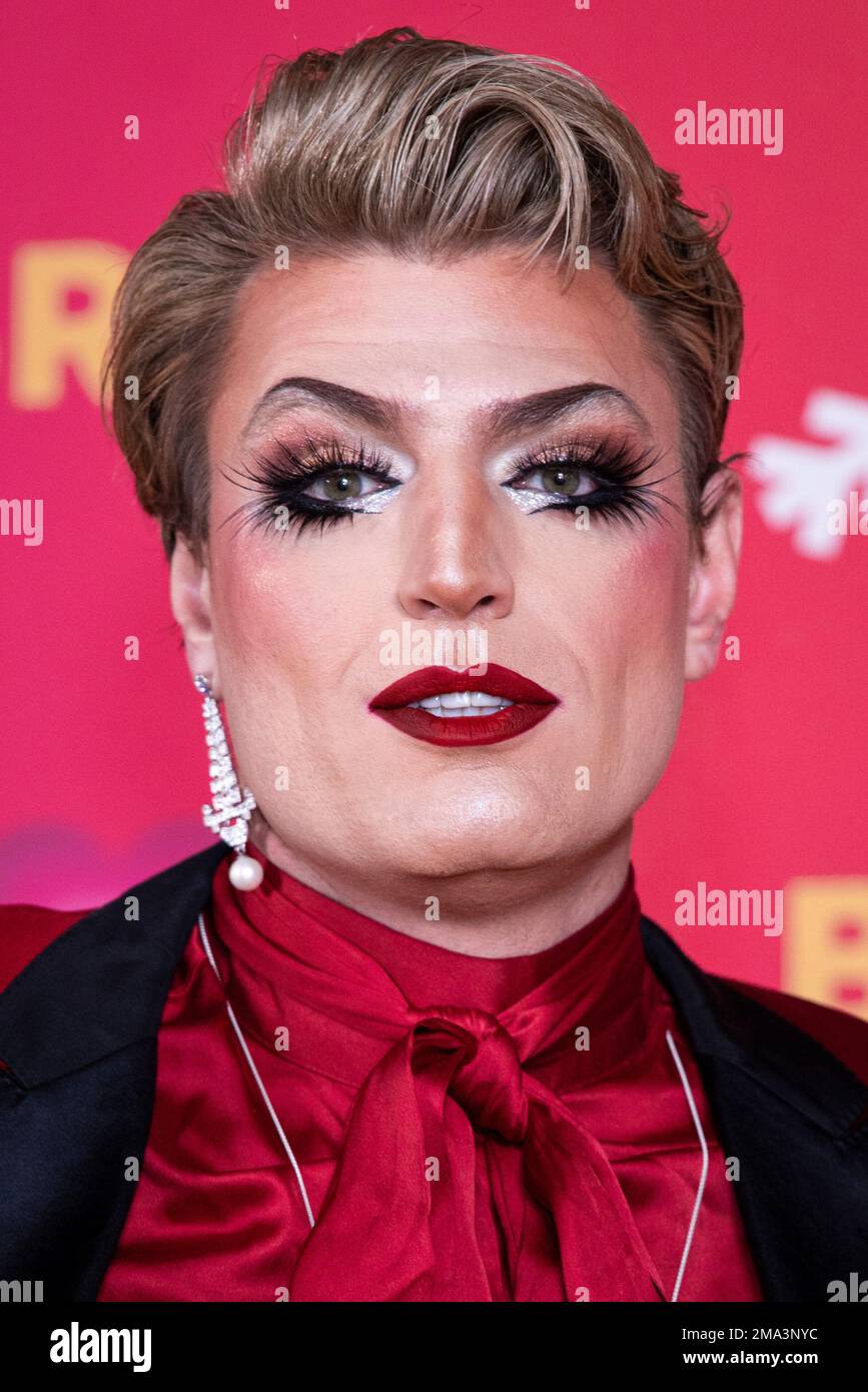 Reuben Kaye poses for photographers upon arrival for the premiere of the film 'Bros' in London ...