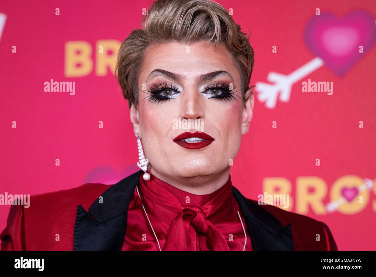 Reuben Kaye poses for photographers upon arrival for the premiere of the film 'Bros' in London ...