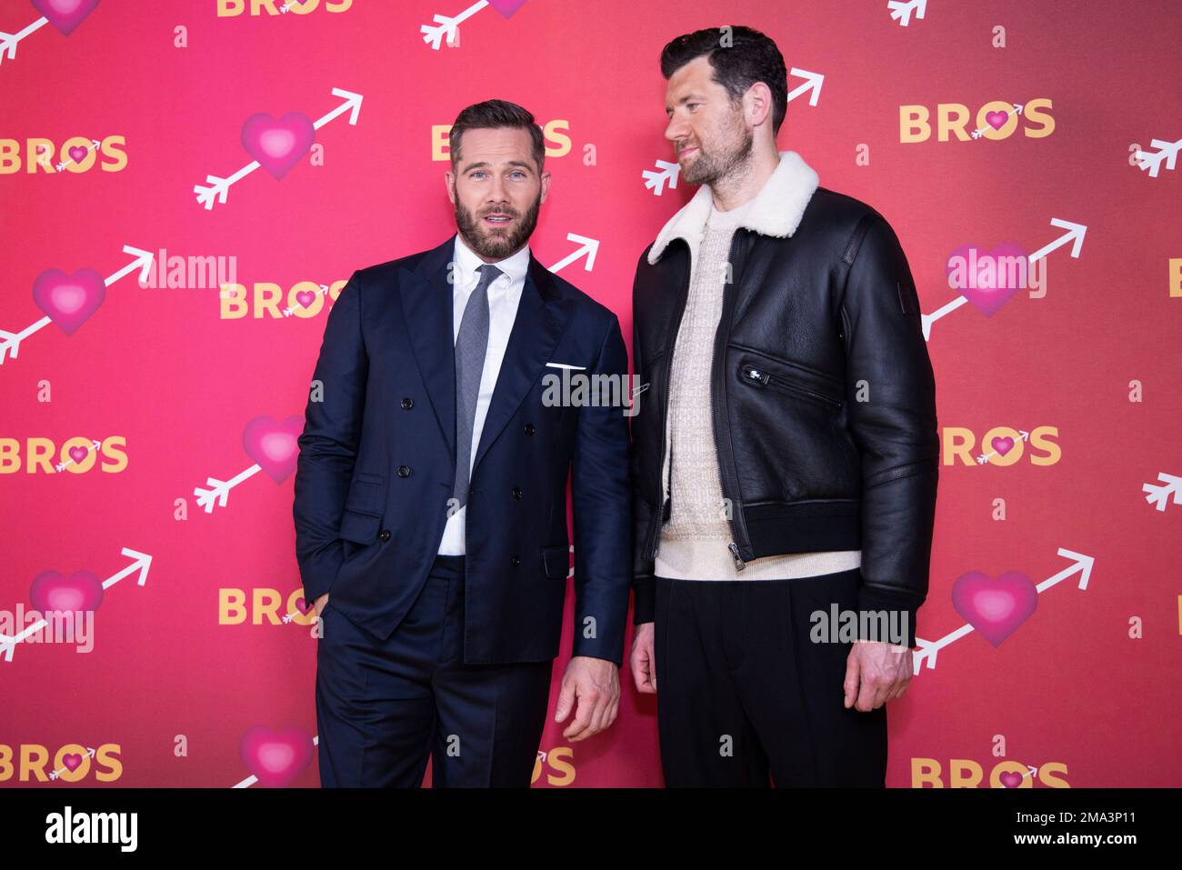 Luke Macfarlane and Billy Eichner pose for photographers upon arrival ...