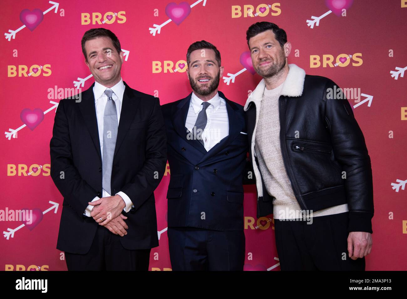 Director Nicholas Stoller, from left, Luke Macfarlane and Billy Eichner ...