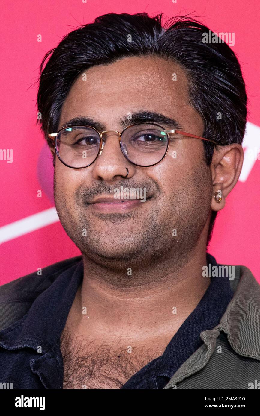 Anick Soni poses for photographers upon arrival for the premiere of the ...