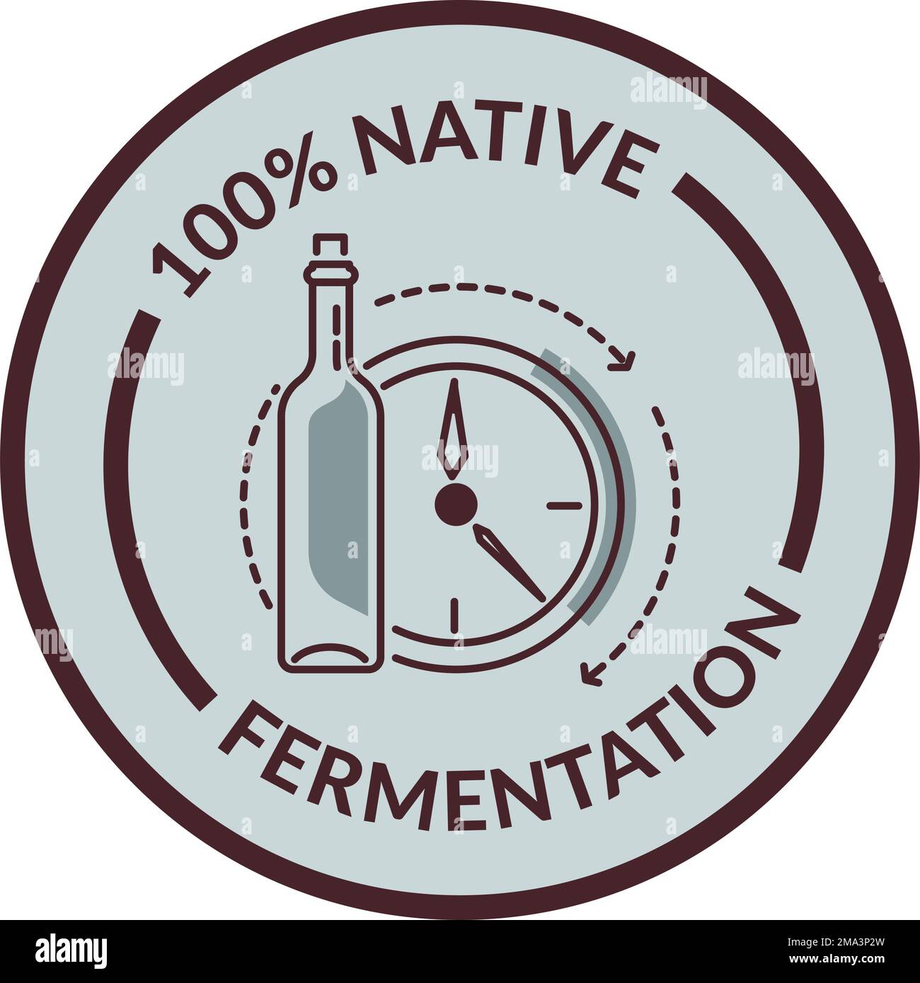 Native fermentation, wine production label sticker Stock Vector Image ...