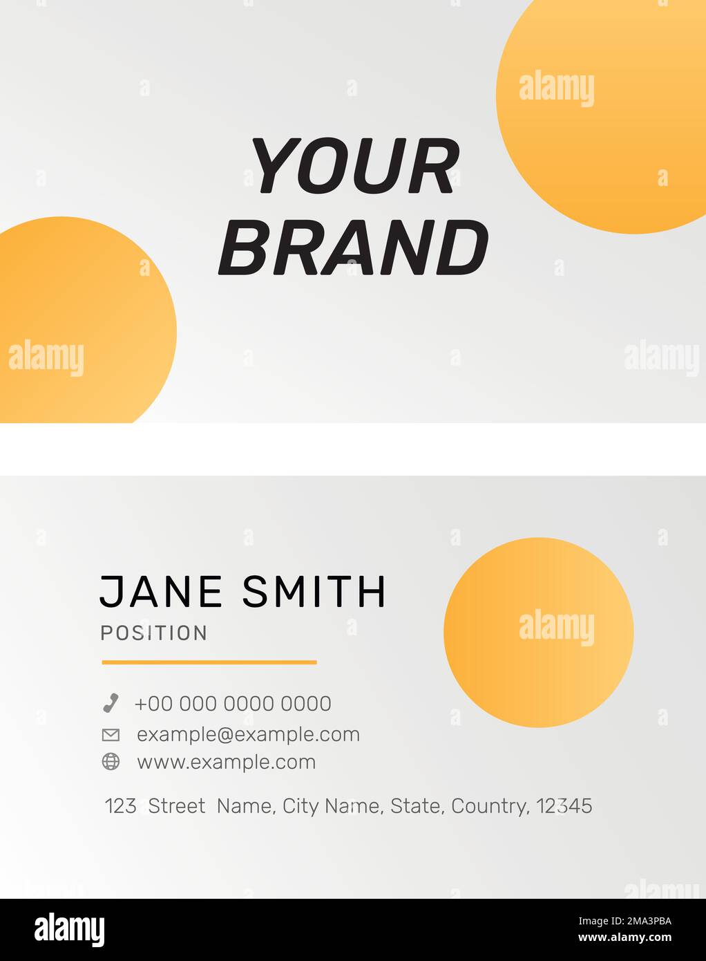 Vibrant business card template vector in yellow Stock Vector Image ...