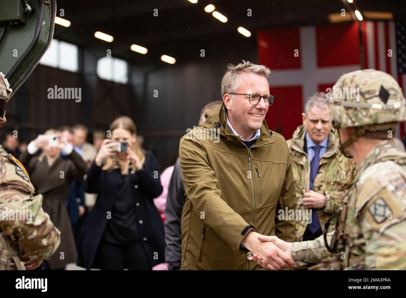 Danish Minister of Defense Morten Bødskov, shakes hands with U.S. Army ...