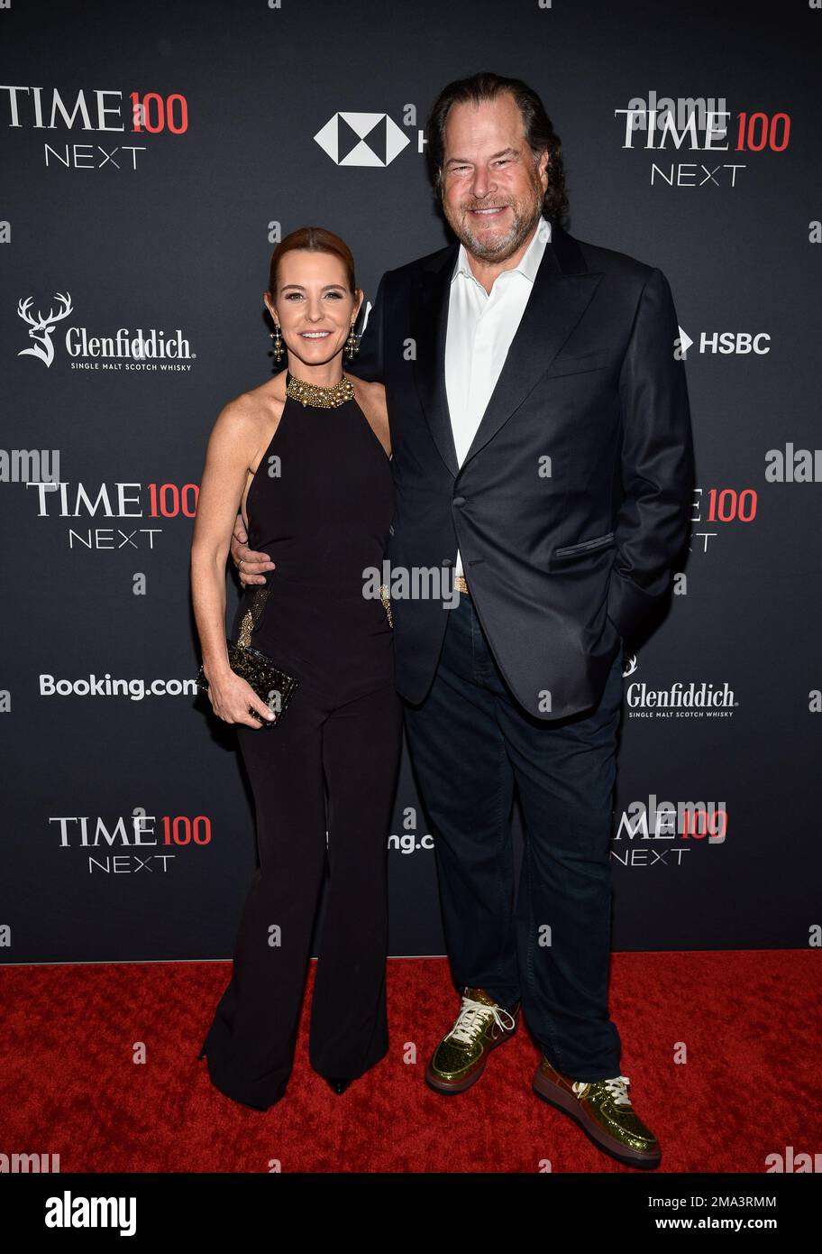 Stephanie Ruhle, left, and Marc Benioff attends the Time100 Next list ...