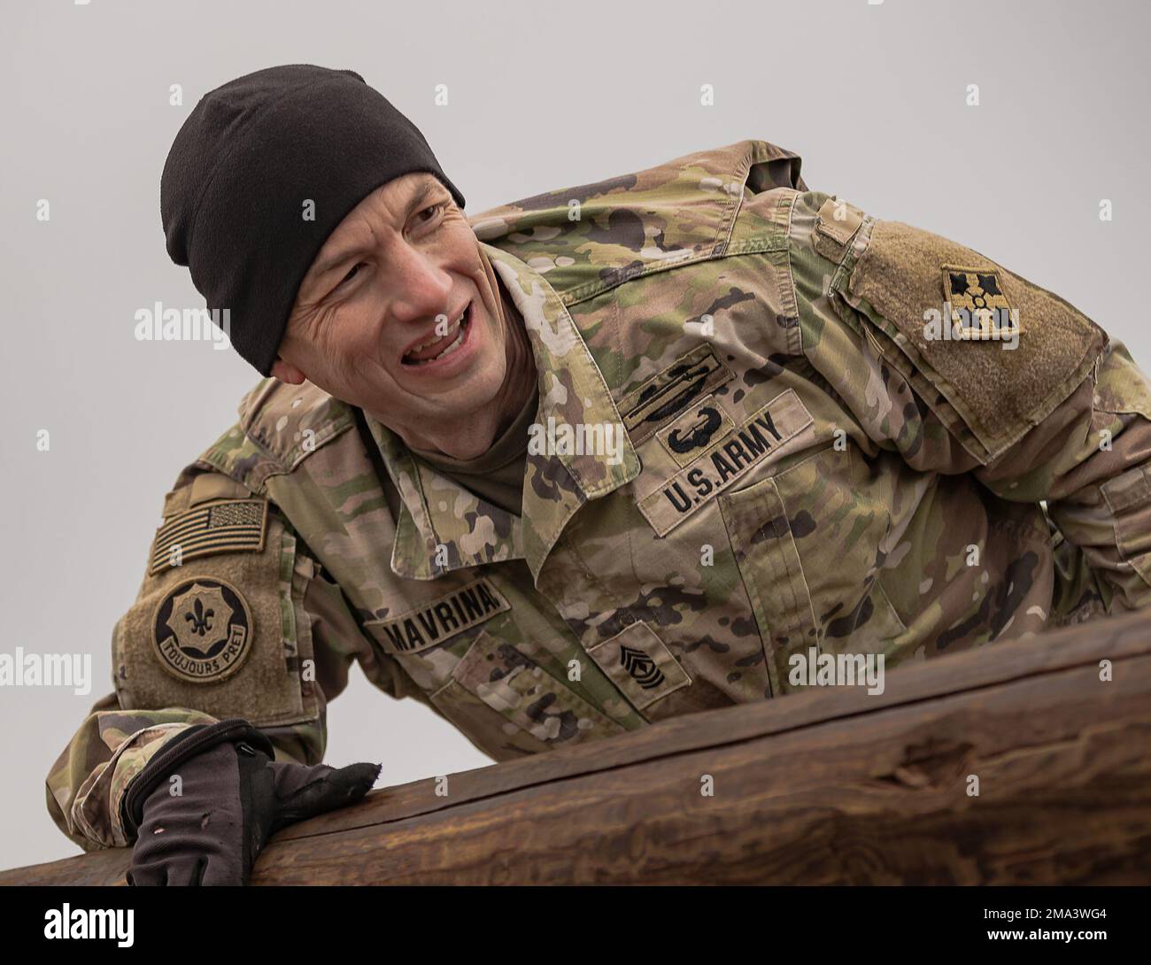 First Sgt. Robert Mavrina, assigned to 1st Stryker Brigade Combat Team ...