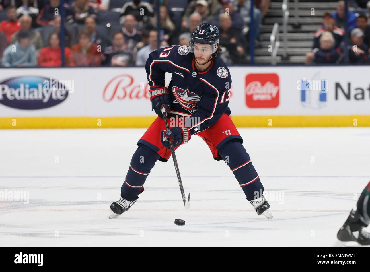 Columbus Blue Jackets' Johnny Gaudreau plays against the Arizona ...