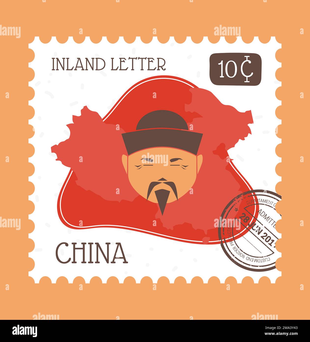 Inland letter, Chinese speed post delivery vector Stock Vector Image ...