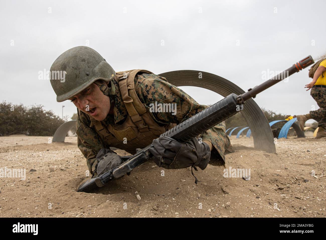 A U.S. Marine Corps recruit with Echo Company, 2nd Recruit Training ...
