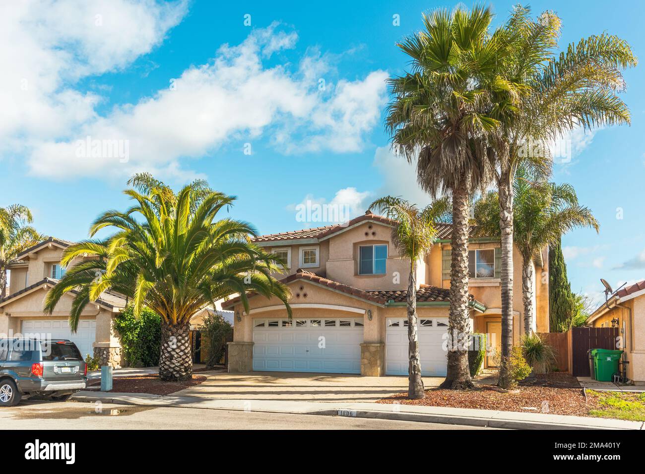 Santa Maria, California, USA - January 17, 2023. Beautiful houses with ...
