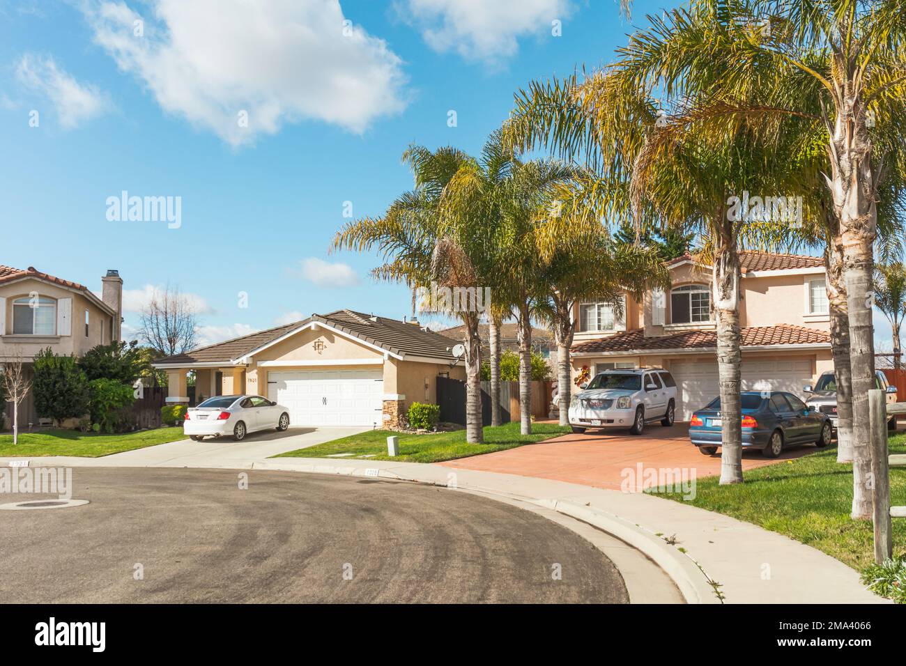Santa Maria, California, USA - January 17, 2023. Beautiful houses with ...
