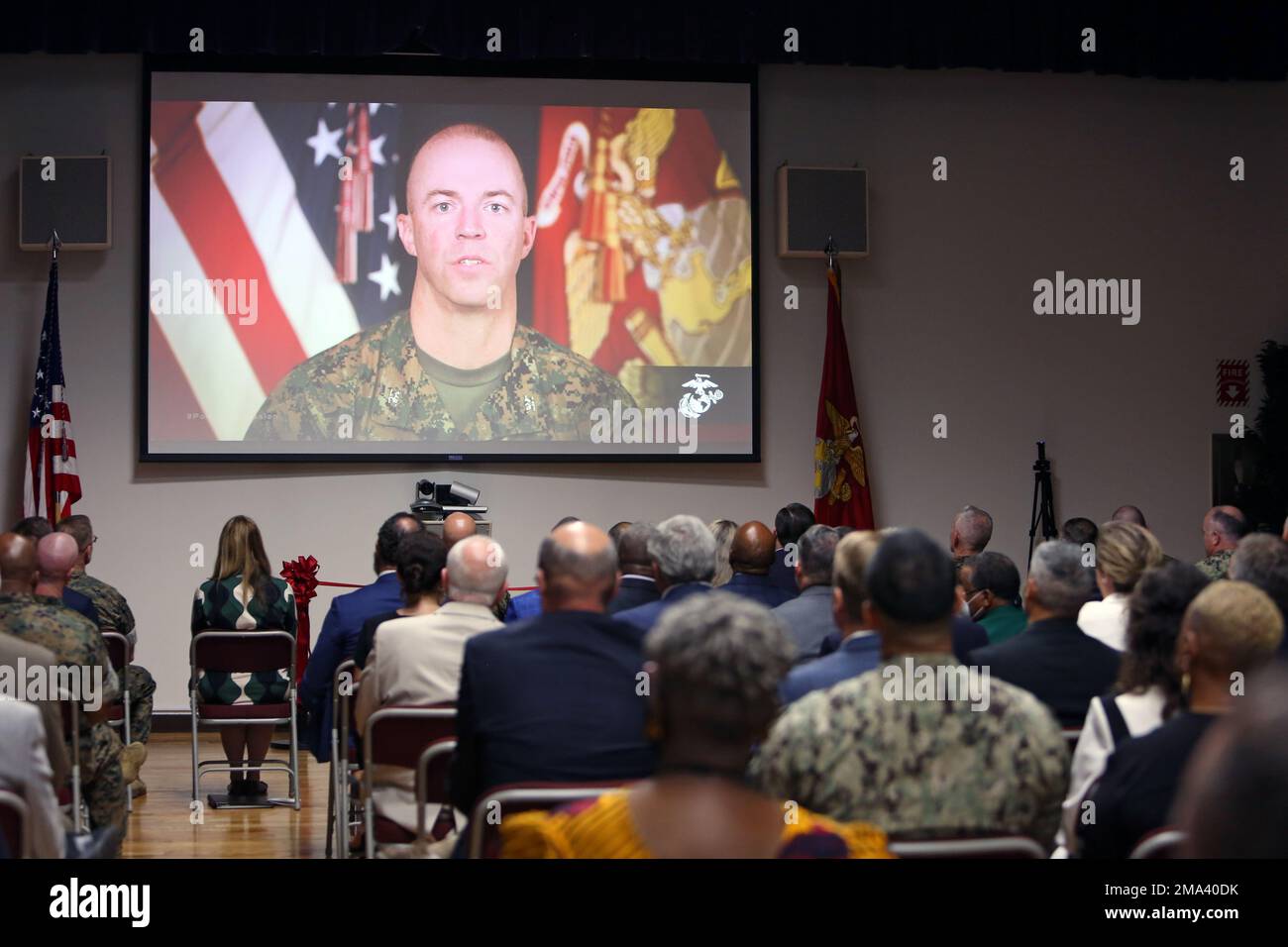 During the Marine Corps Logistics Base (MCLB) Albany Net Zero Ceremony ...