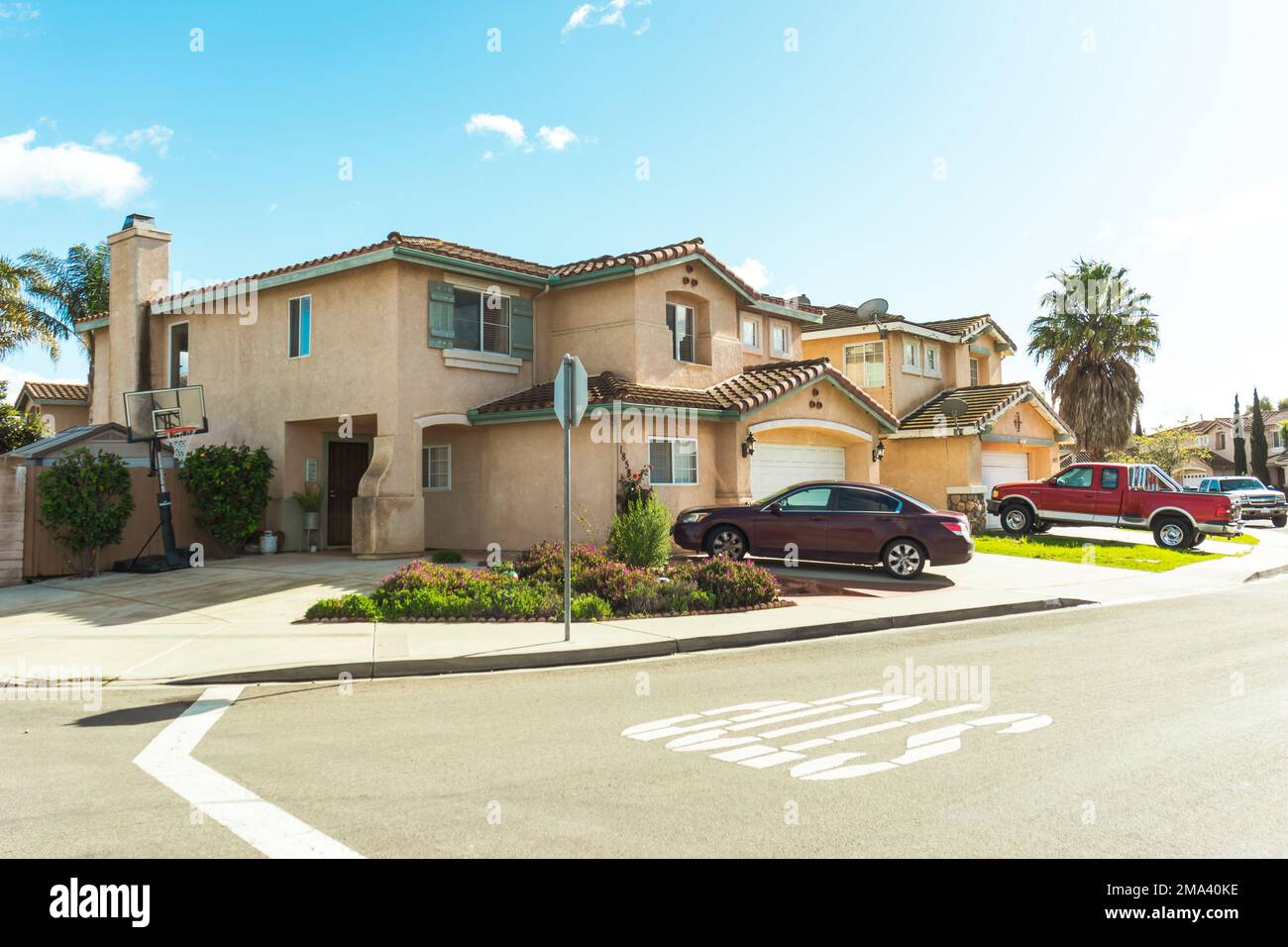 Santa Maria, California, USA - January 17, 2023. Beautiful houses with ...