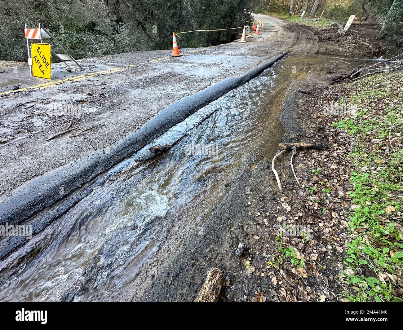 Santa Barbara, California, U.S.A. 14th Jan, 2023. Stage Coach Road in ...