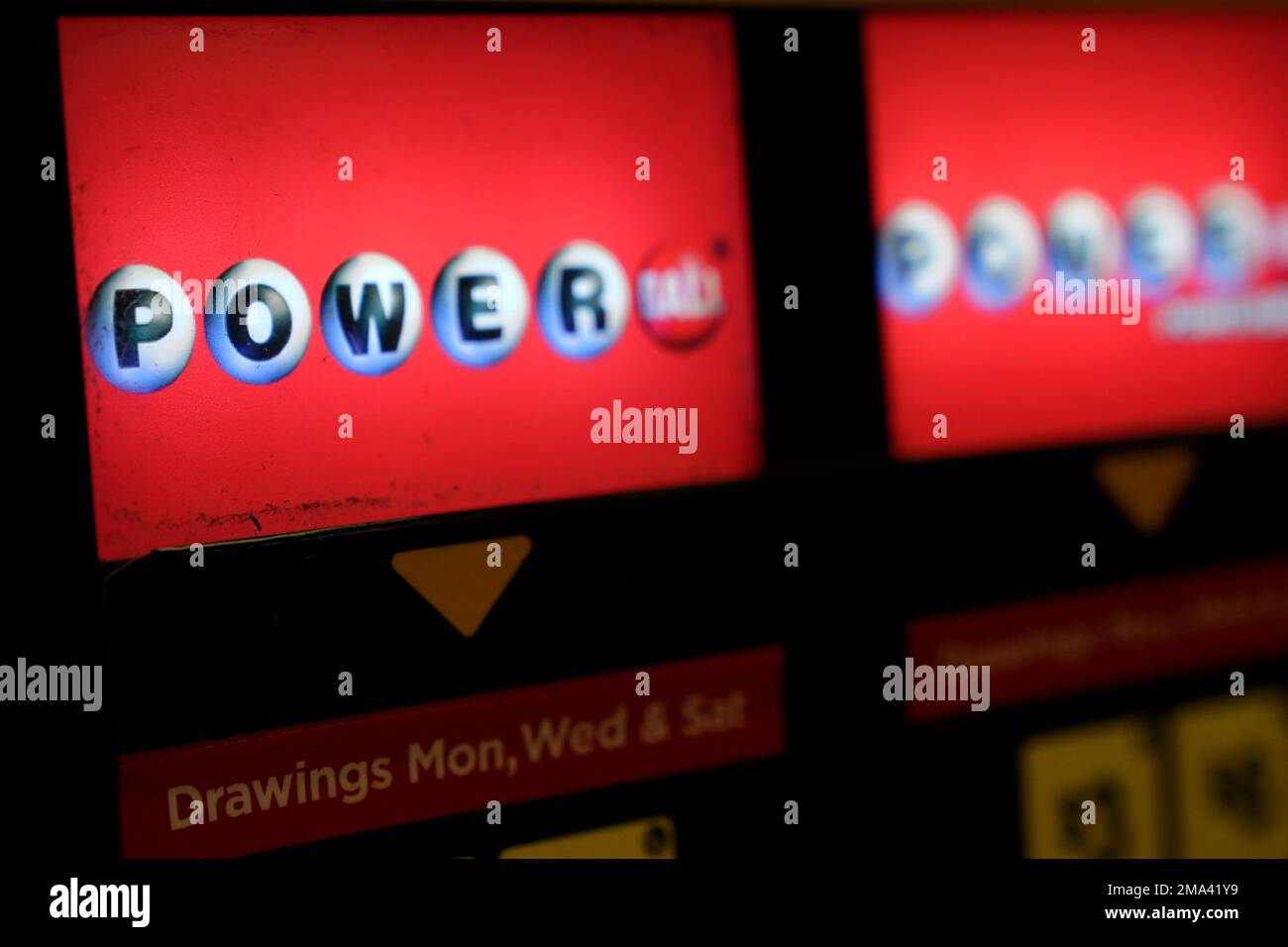 A lottery ticket vending machine is seen in a convenience store in ...
