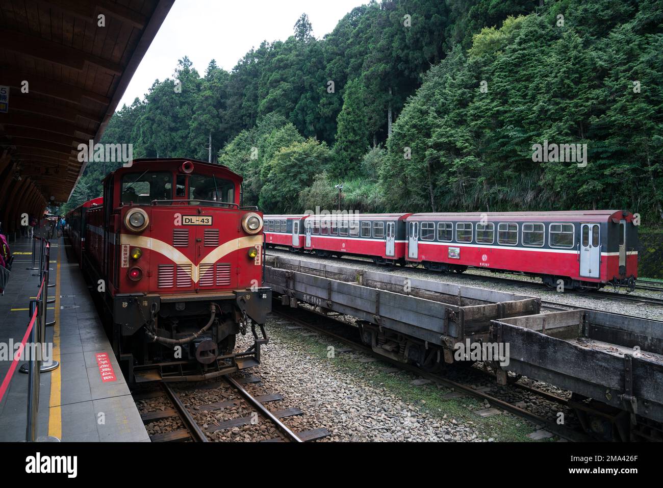 Taiwan alishan little train Stock Photo - Alamy